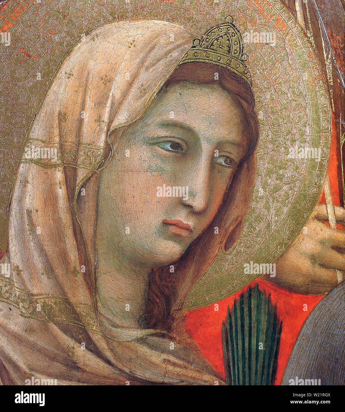 Duccio di Buoninsegna - Madonn Child Throne Front Side Fragment 1311 14 1311 Stock Photo - Alamy