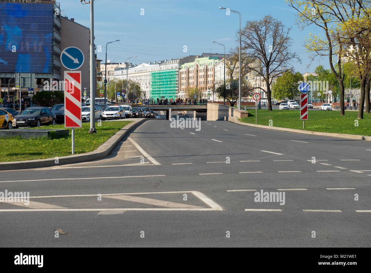 Moscow, Russia - May 6, 2019: View of the Arbat tunnel on Arbat Square ...