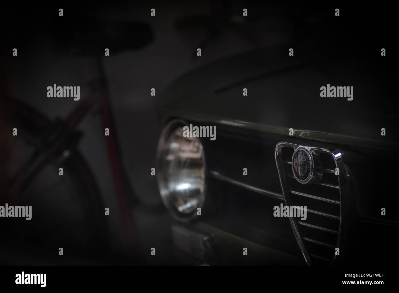 Tourism race Alfa Romeo front face car on the main circuit. Monte Carlo ...