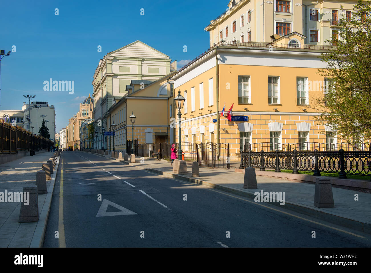 Moscow, Russia - May 6, 2019: View of the Krestovozdvizhensky Lane ...