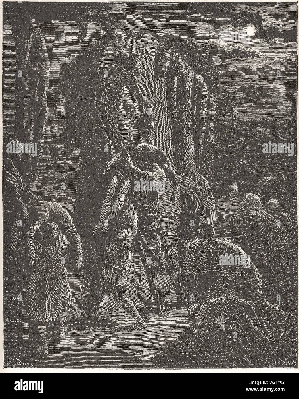 Jabesh gileadites recover bodies saul his sons hi-res stock photography ...