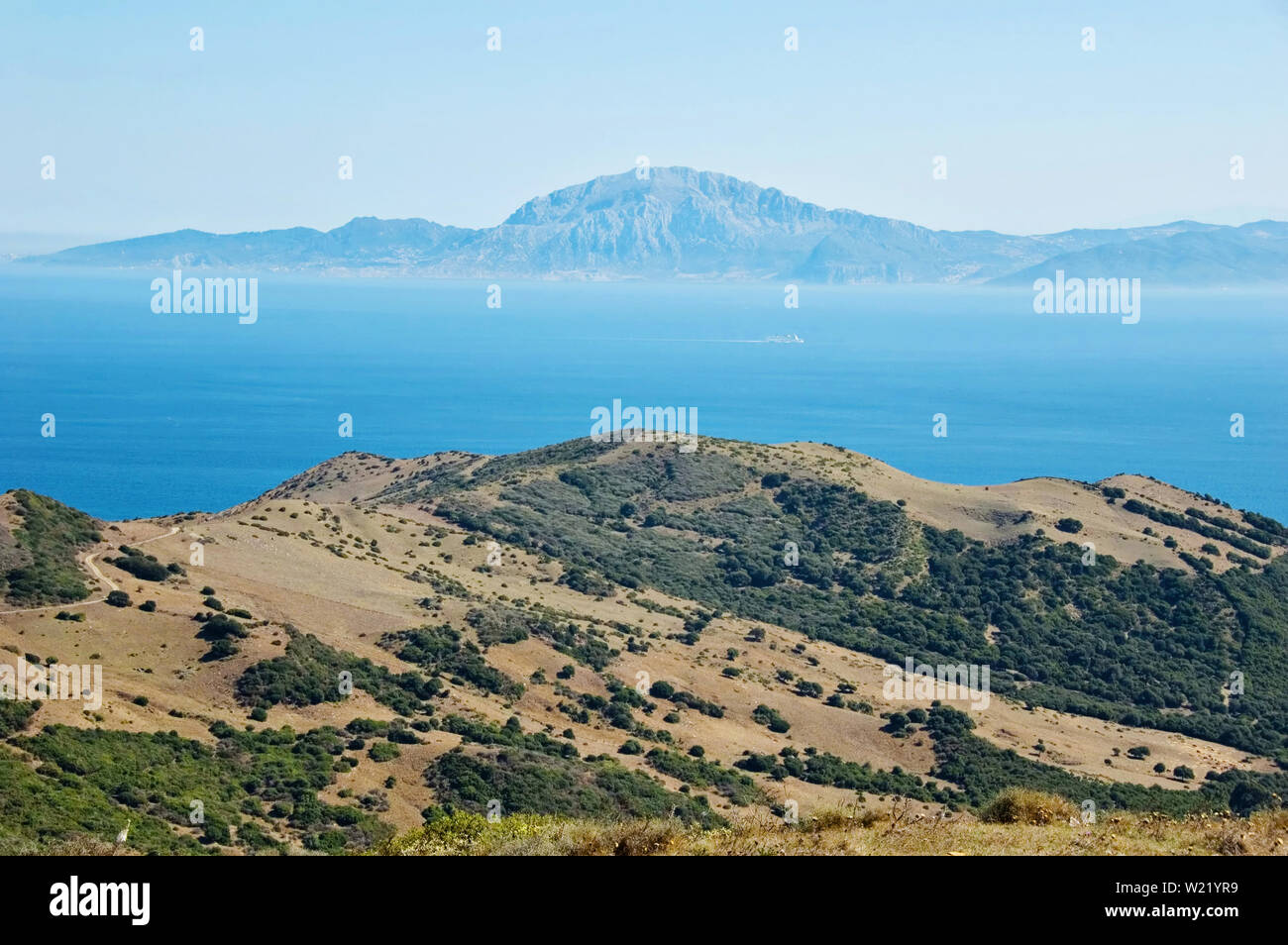 A view of Morocco across the Strait of Gibraltar Stock Photo - Alamy