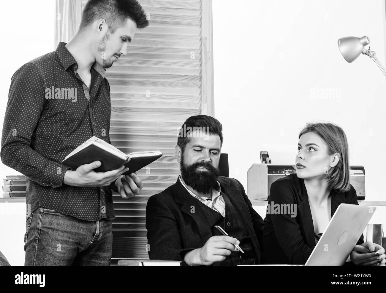 Business professionals. Group of business people working and ...