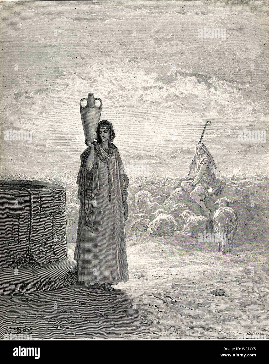Gustave Doré - Jacob Keeping Laban S Flock 1866 Stock Photo - Alamy