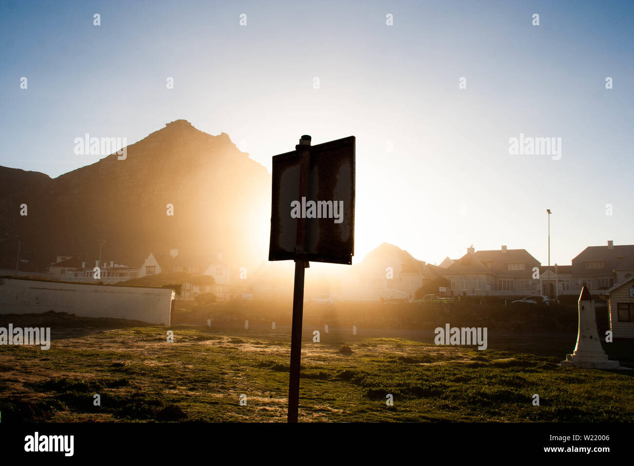 A rust sign blocking out the sun Stock Photo - Alamy
