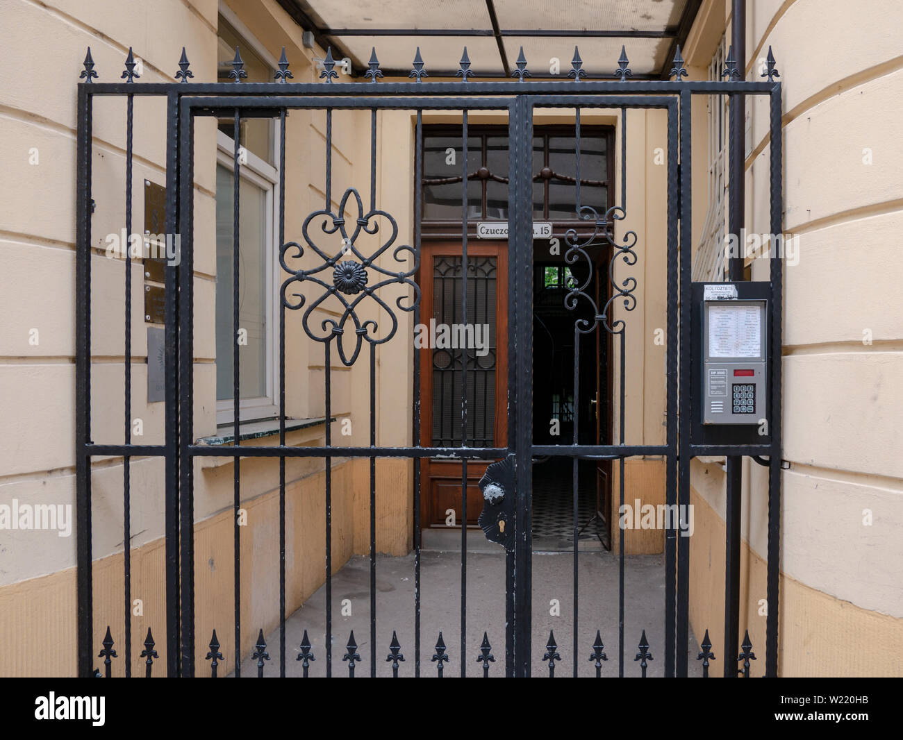 a security grid in gyor Stock Photo - Alamy