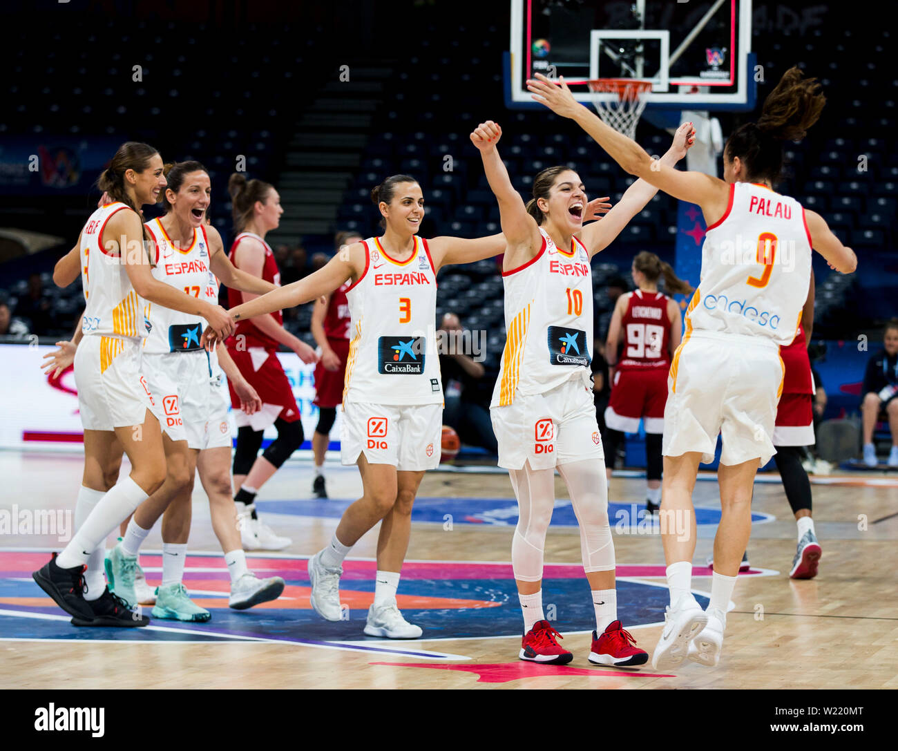 Andrea Aragones of ESP, Lala Palau of ESP, Marta Xargay of ESP, Maria ...