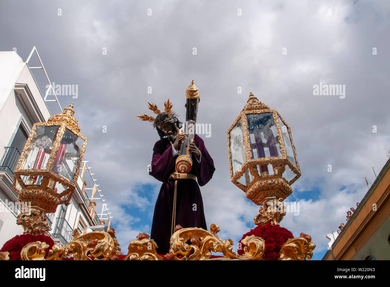 Jesus with the cross, Holy Week in Seville, Brotherhood of San Roque ...