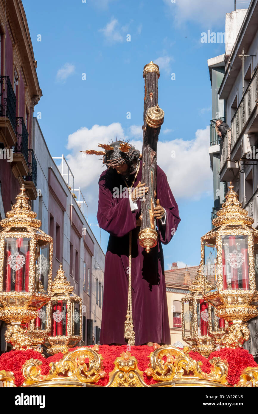 Jesus with the cross, Holy Week in Seville, Brotherhood of San Roque ...