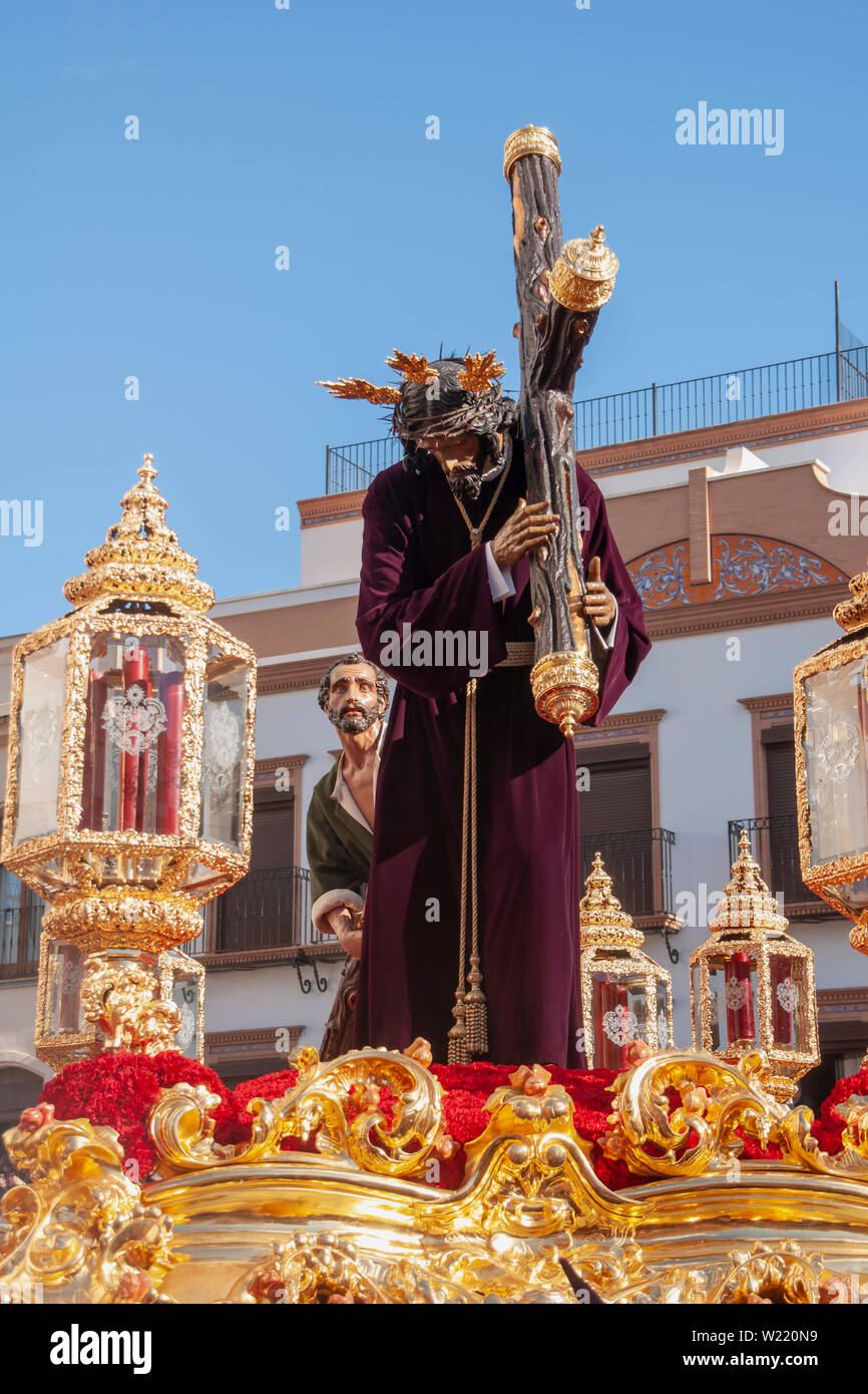 Jesus with the cross, Holy Week in Seville, Brotherhood of San Roque ...