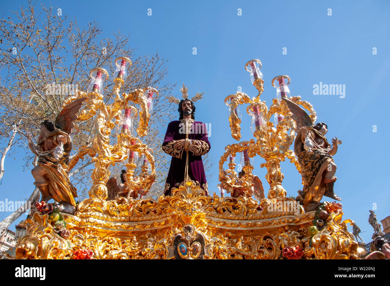 Jesus captive in the procession of the Holy Week of Seville ...