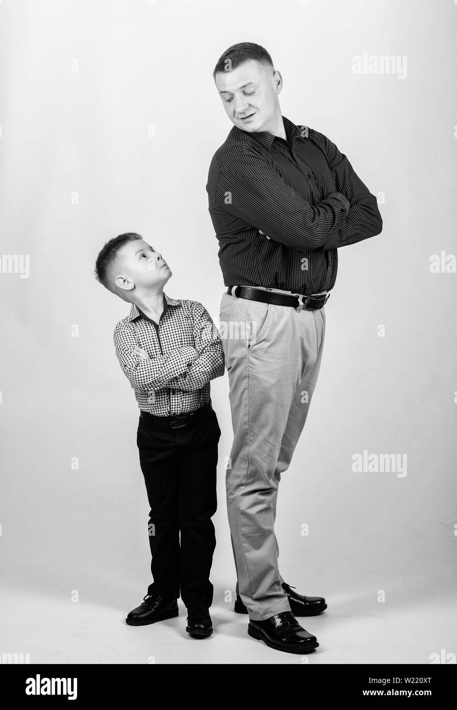 father and son in business suit. happy child with father. business ...