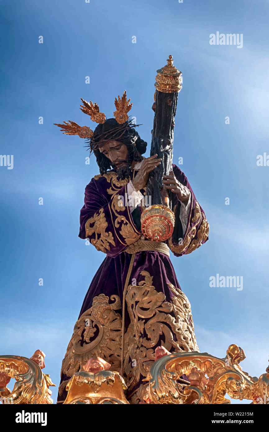 Jesus with the cross, Holy Week in Seville, Brotherhood of San Roque ...