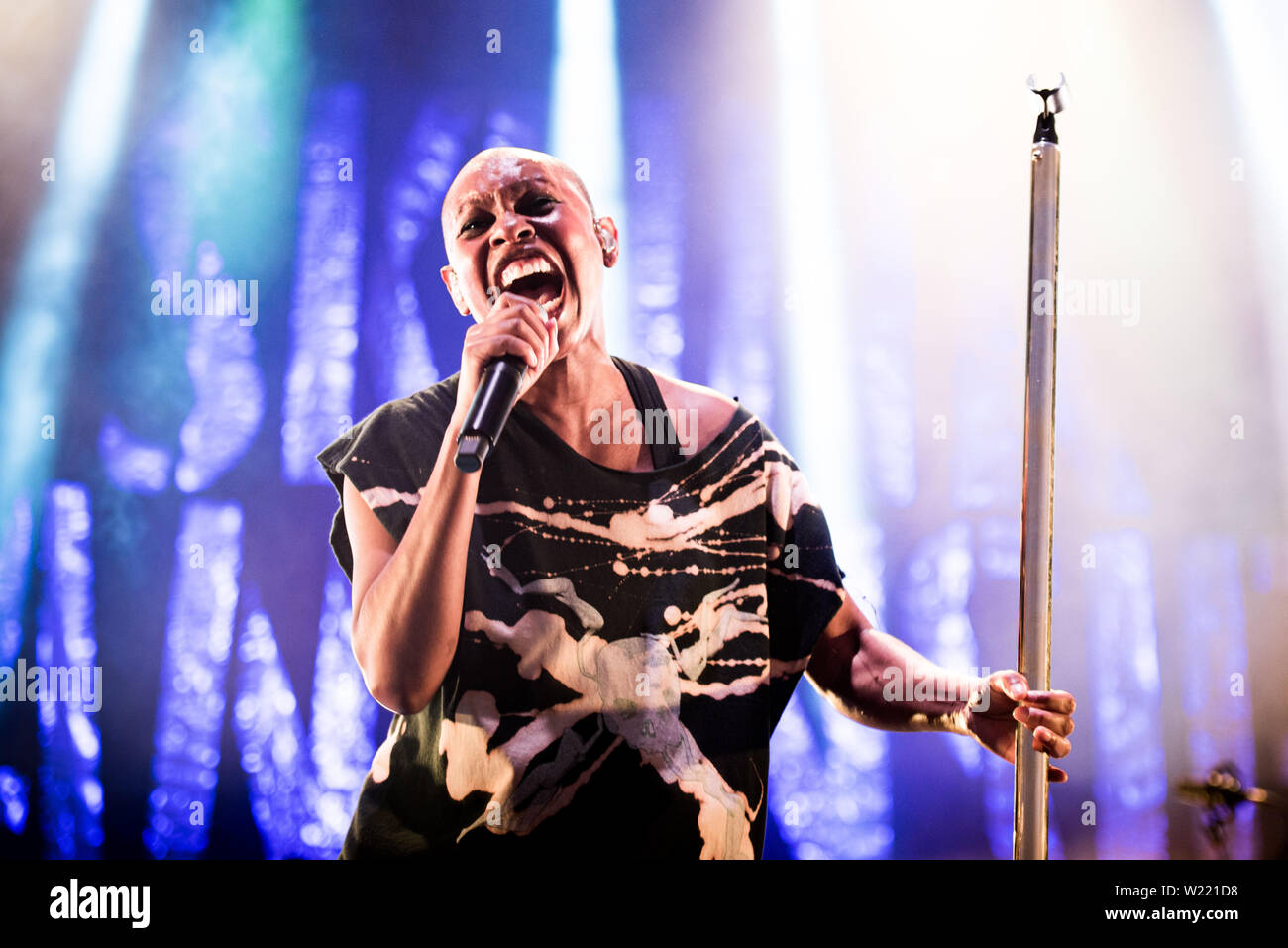 Skin, singer of the British band Skunk Anansie, performing live on ...