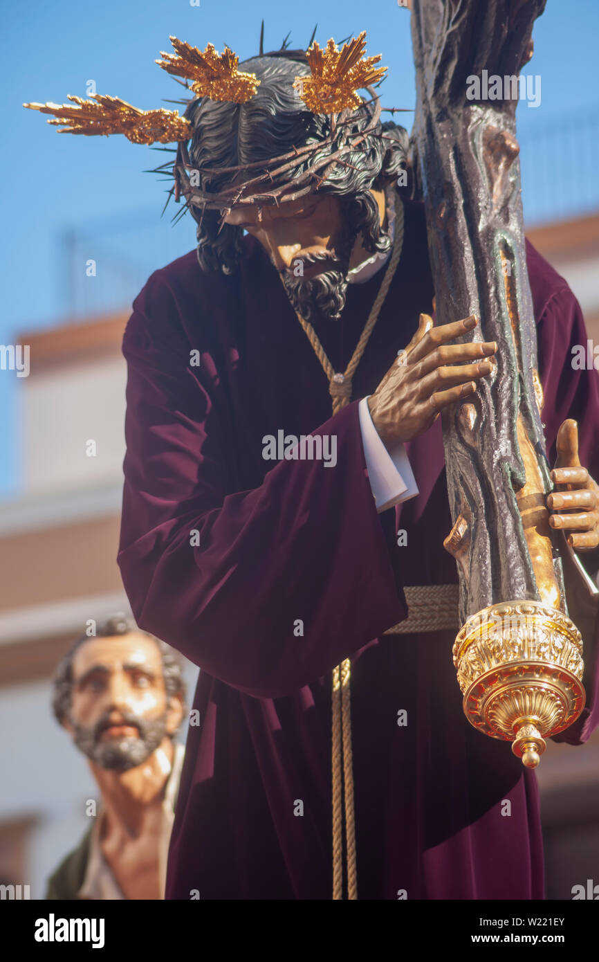 Jesus with the cross, Holy Week in Seville, Brotherhood of San Roque ...