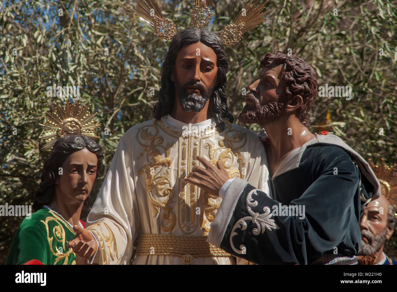 Brotherhood of the kiss of Judas, Holy Week in Seville Stock Photo - Alamy