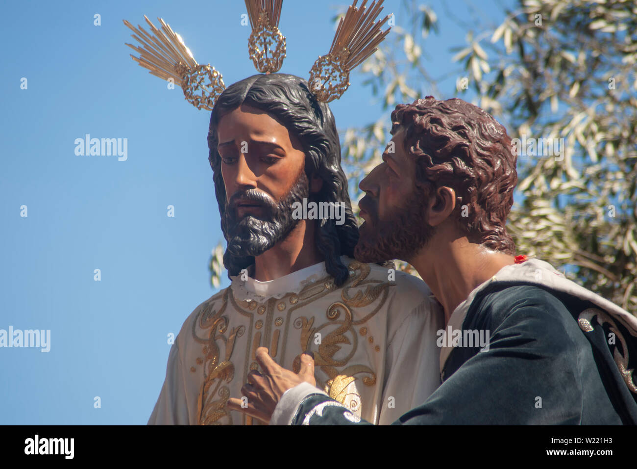 Brotherhood of the kiss of Judas, Holy Week in Seville Stock Photo - Alamy
