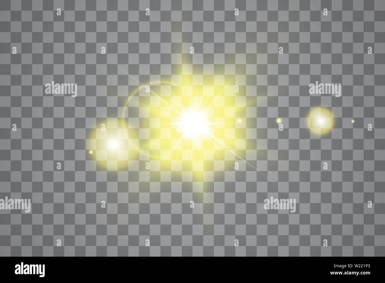 Vector transparent sunlight special lens flare light effect. Sun isolated on transparent ...