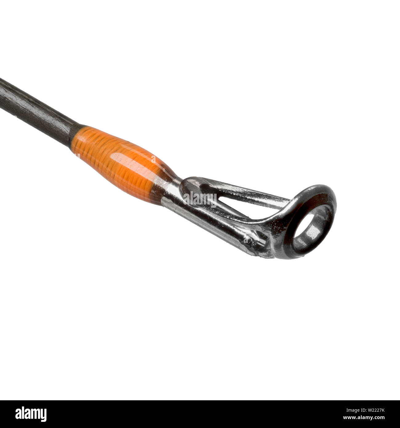 Some part of spinning rod, white background Stock Photo - Alamy