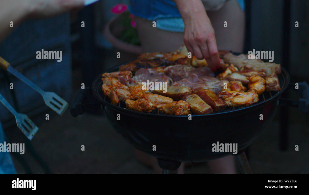 English garden barbecue Stock Photo - Alamy