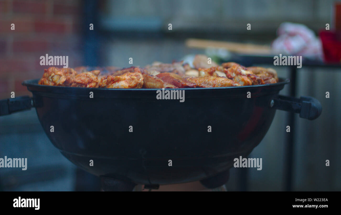 English garden barbecue Stock Photo - Alamy