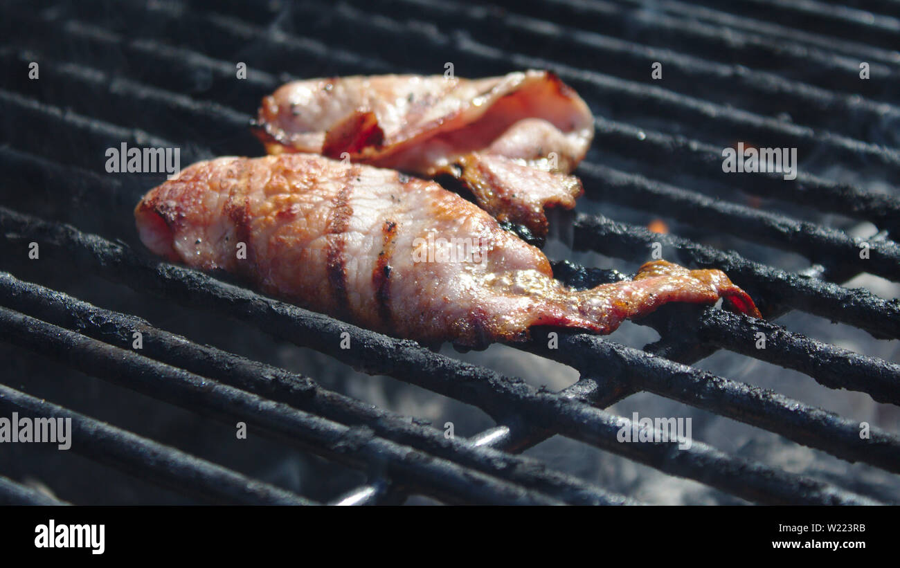 English garden during a barbecue Stock Photo - Alamy