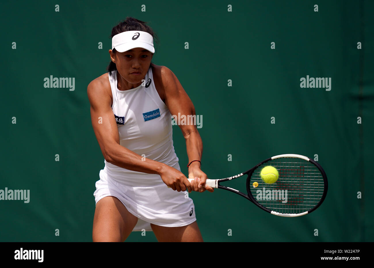 Shuai Zhang in action on day five of the Wimbledon Championships at the ...