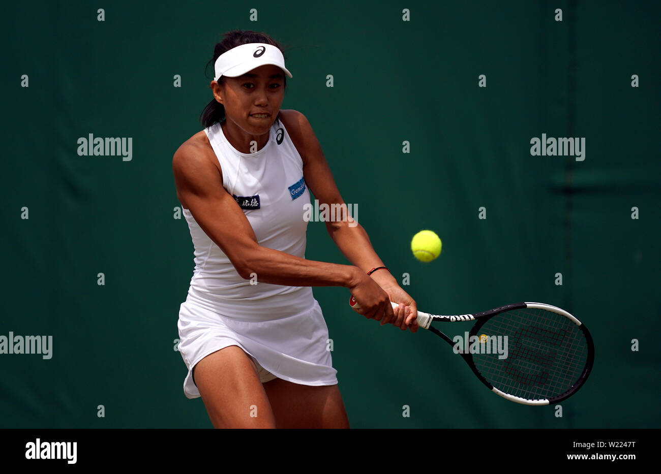 Shuai Zhang in action on day five of the Wimbledon Championships at the ...