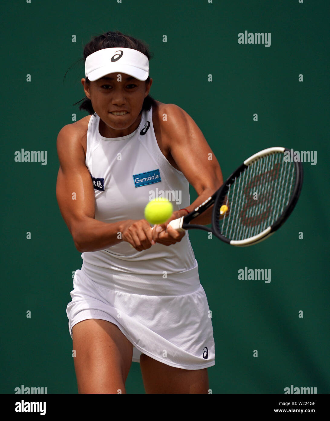 Shuai Zhang in action on day five of the Wimbledon Championships at the ...