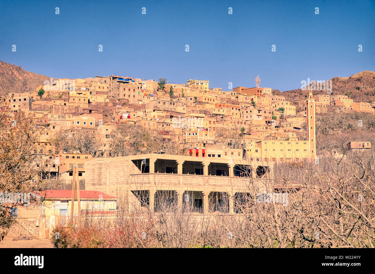 Imlil city in the Atlas Mountains of Morocco Stock Photo - Alamy