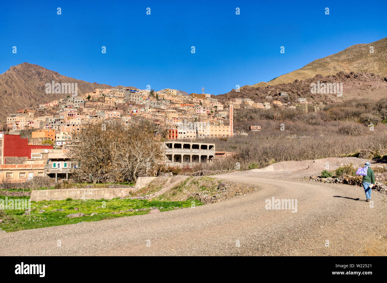 Imlil city in the Atlas Mountains of Morocco Stock Photo - Alamy