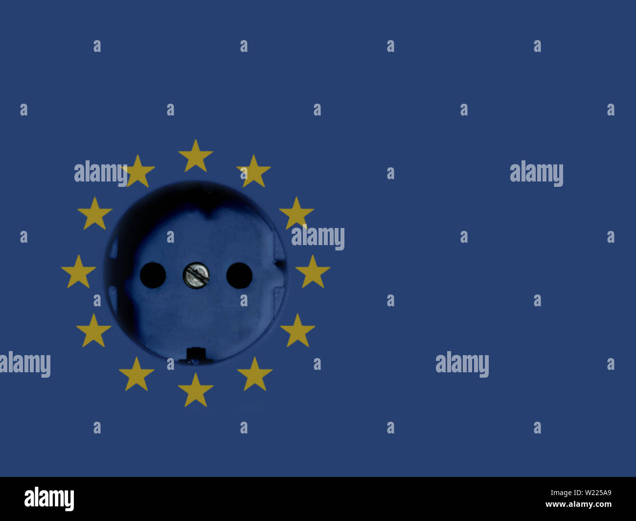 European Union Electricity Concept: Power Socket With EU Flag, 3d ...