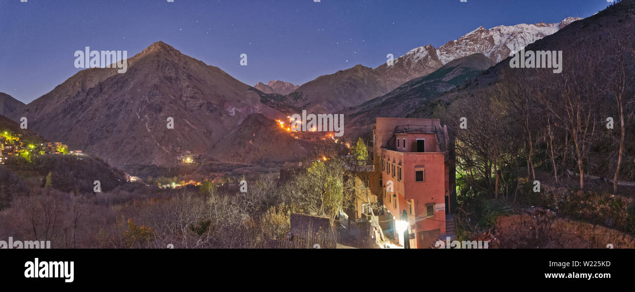 Night at Imlil town Atlas Mountains Morocco Stock Photo - Alamy