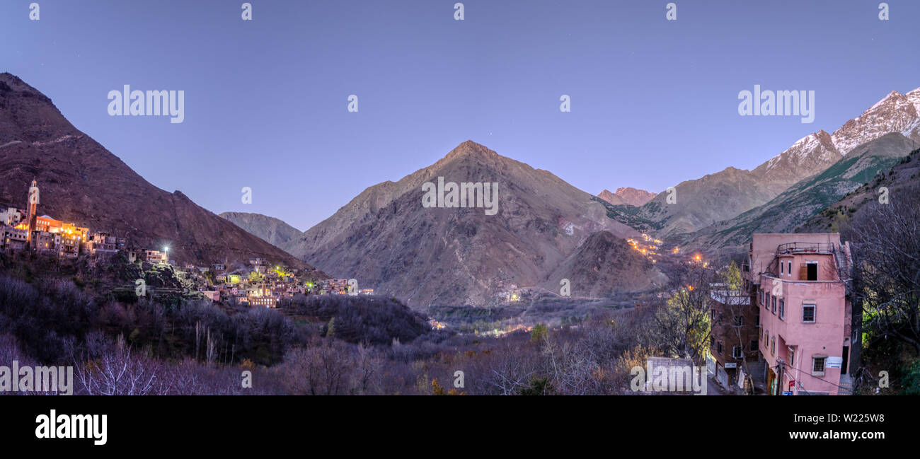 Night at Imlil town Atlas Mountains Morocco Stock Photo - Alamy