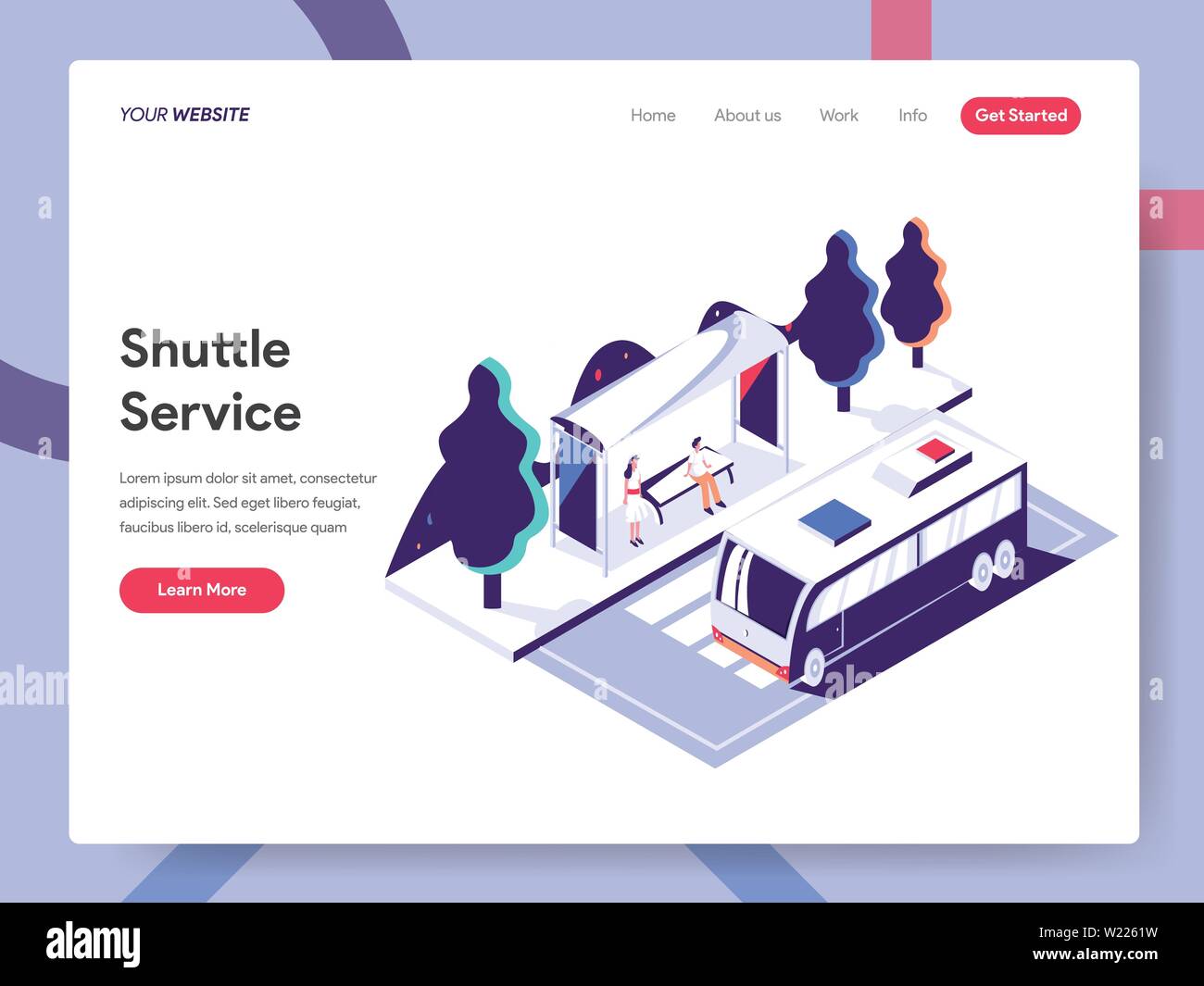 Landing page template of Shuttle Service Illustration Concept ...