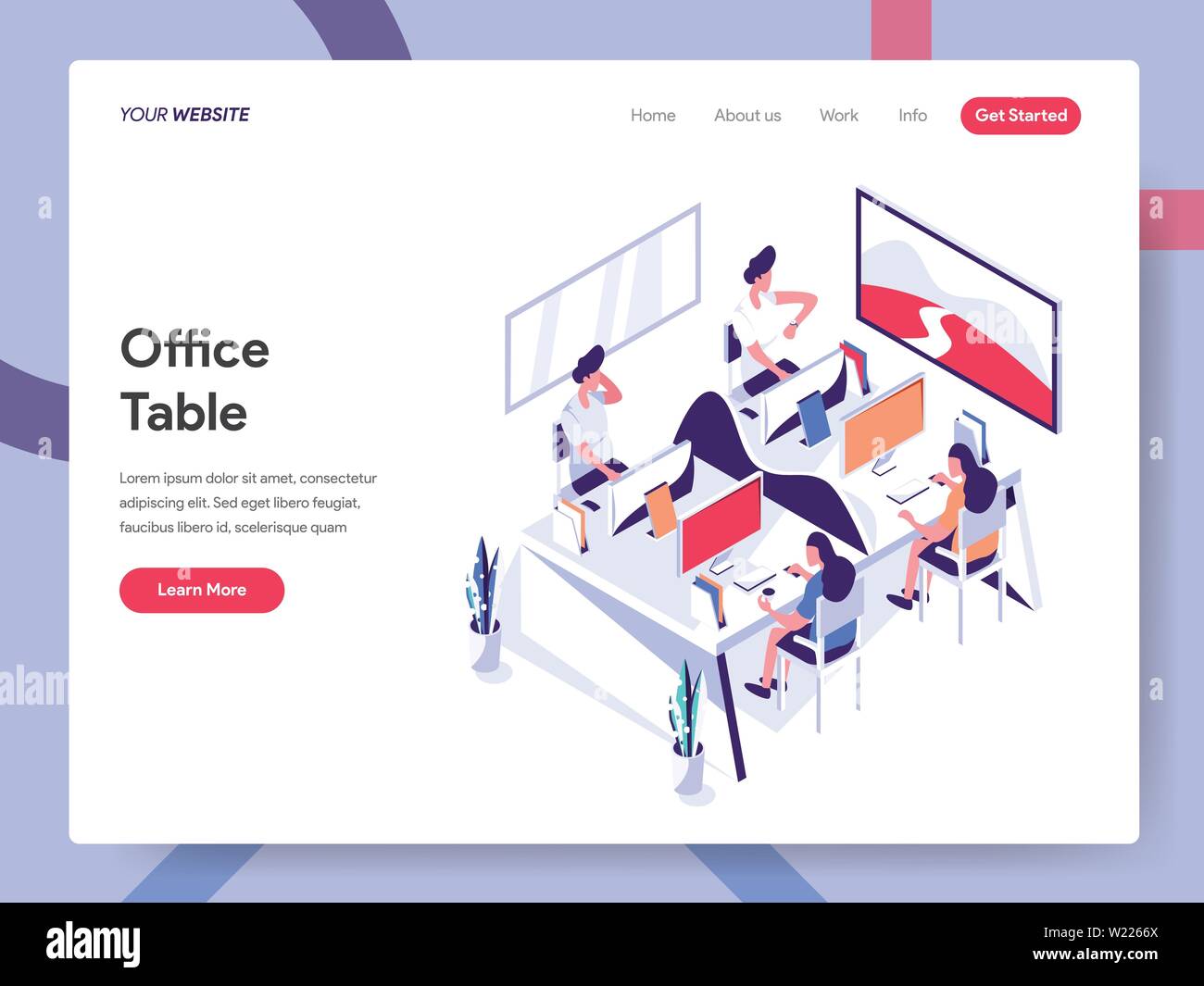 Coworking work office landing Stock Vector Images - Alamy