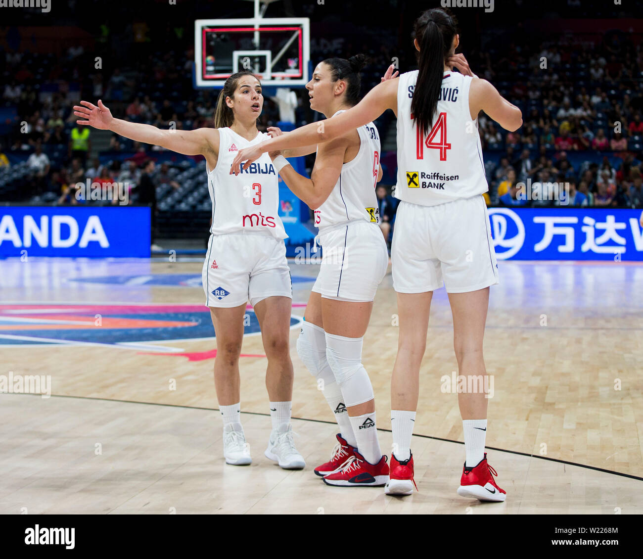 Maja Miljkovic of SRB, Dragana Stankovic of SRB and Nevena Jovanovic of ...