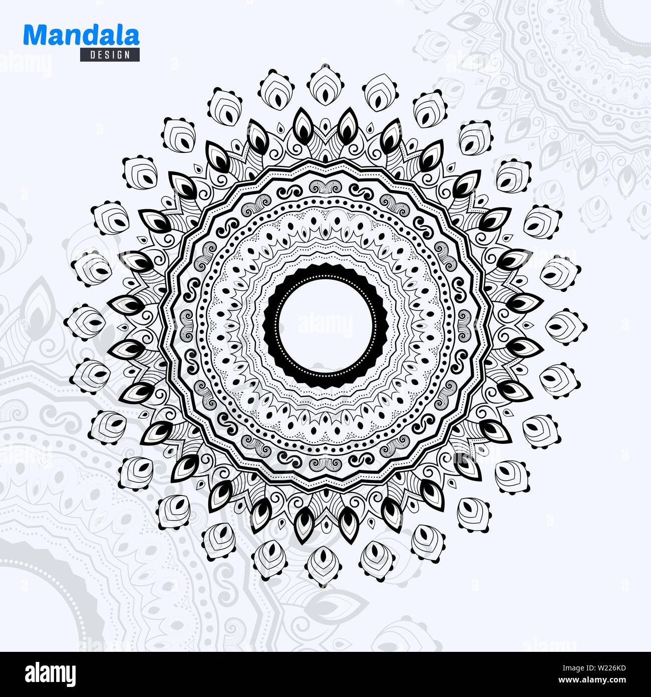 Abstract Mandala Design lineart Vector Illustration Background Stock ...
