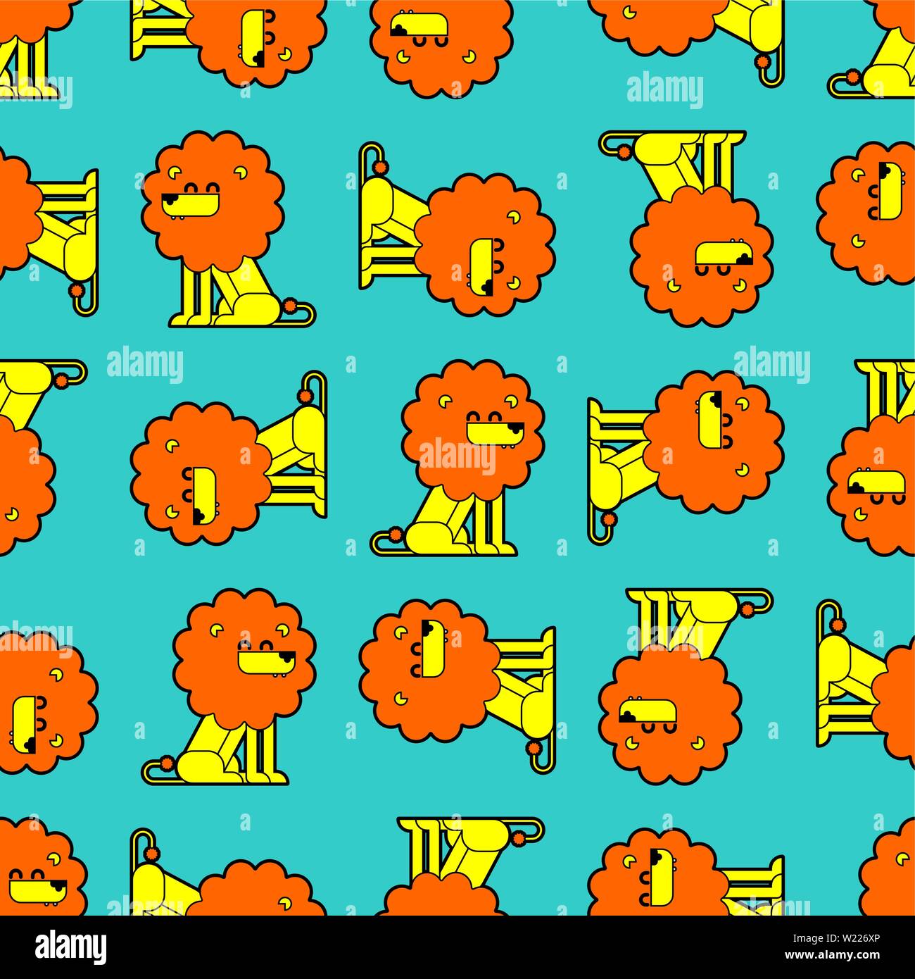 Lion pattern seamless. Leo background . Beast texture. Vector ornament ...