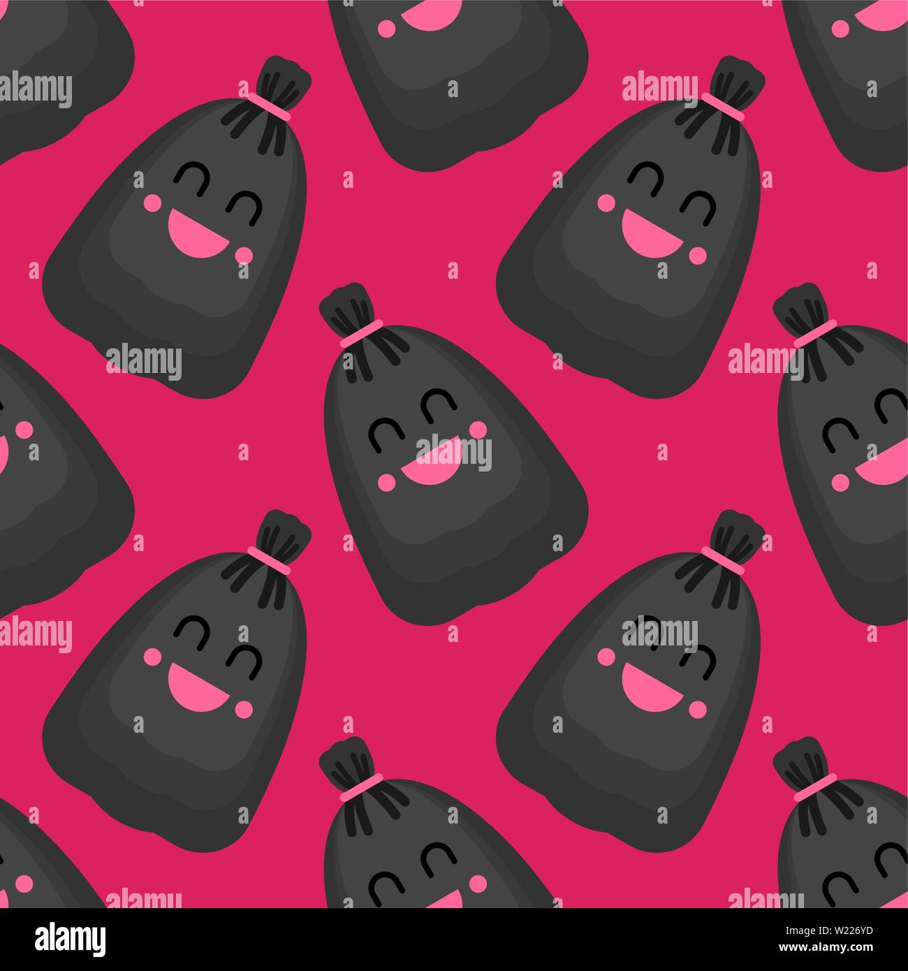 Garbage bag pattern seamless. rubbish black sack background . Vector ...