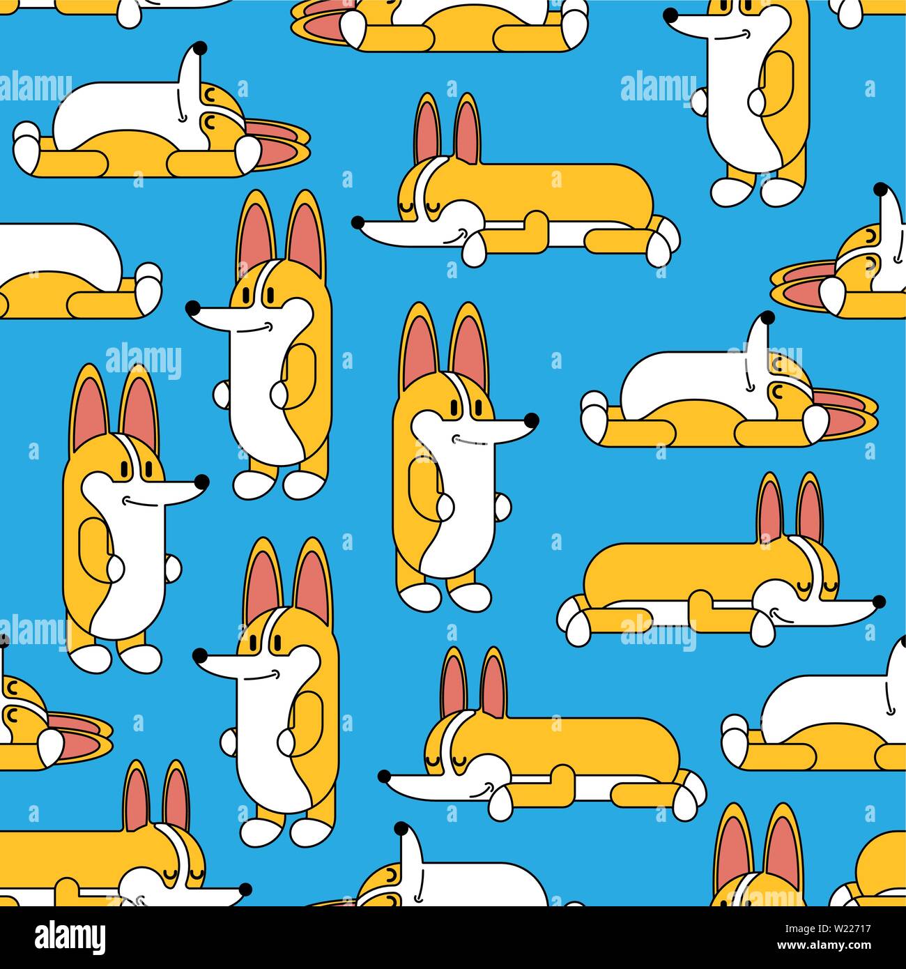 Corgi pattern seamless. small dog background. cute pet vector texture ...