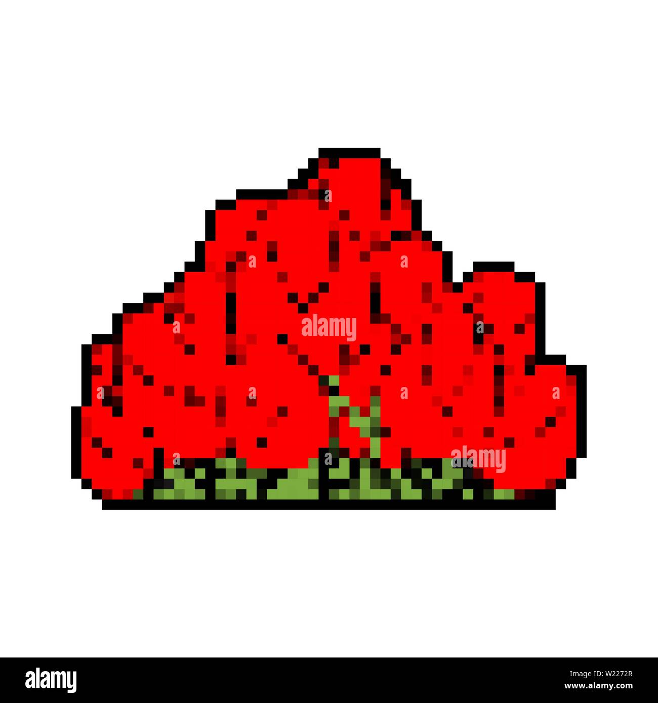 Rose bush pixel art isolated. Flowers 8 bit Stock Vector Image & Art ...