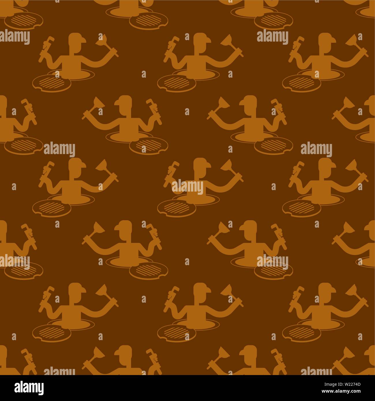 Plumber pattern seamless. Working in Sewer background. vector texture ...