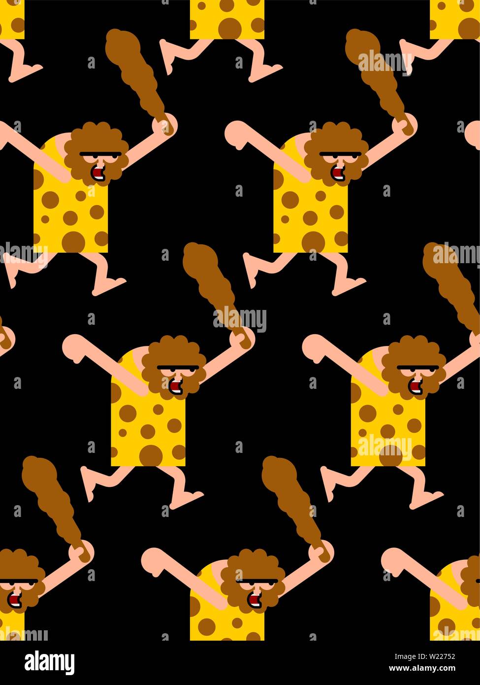 Caveman pattern seamless. Prehistoric man background . Ancient man ...