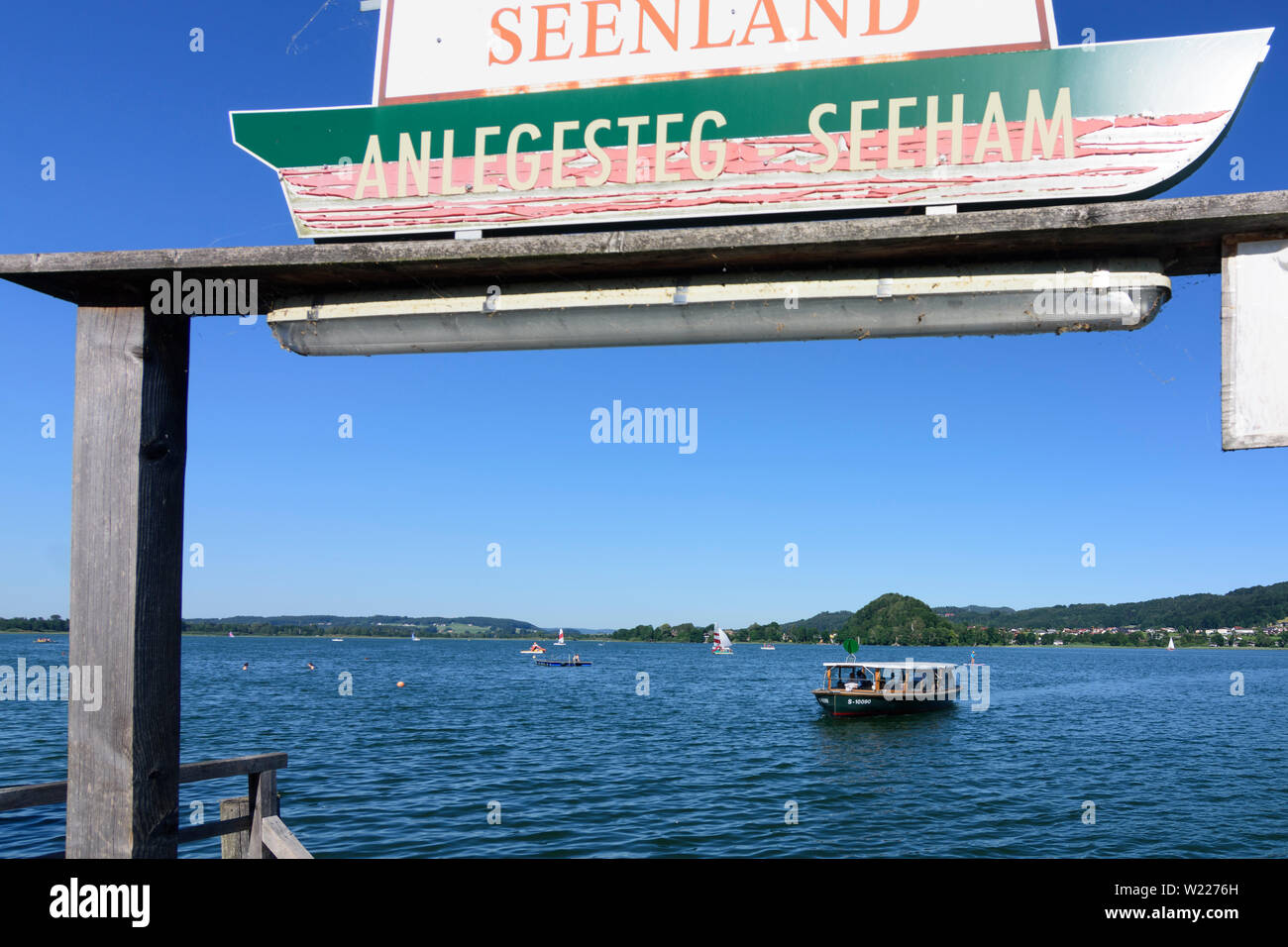 Seeham: lake Obertrumer See, passenger ship "Seenland“ in Flachgau ...