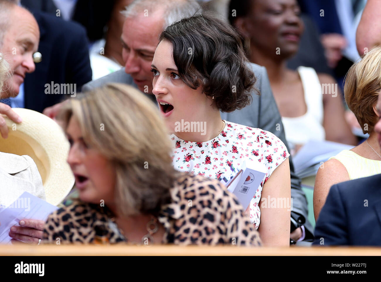 Phoebe Waller-Bridge in the royal box of centre court on day five of ...