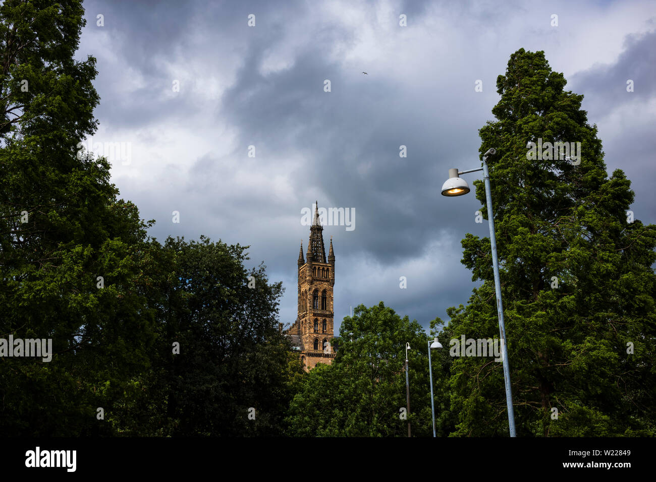 The signature gothic bell tower at Bute Hall at the University of ...