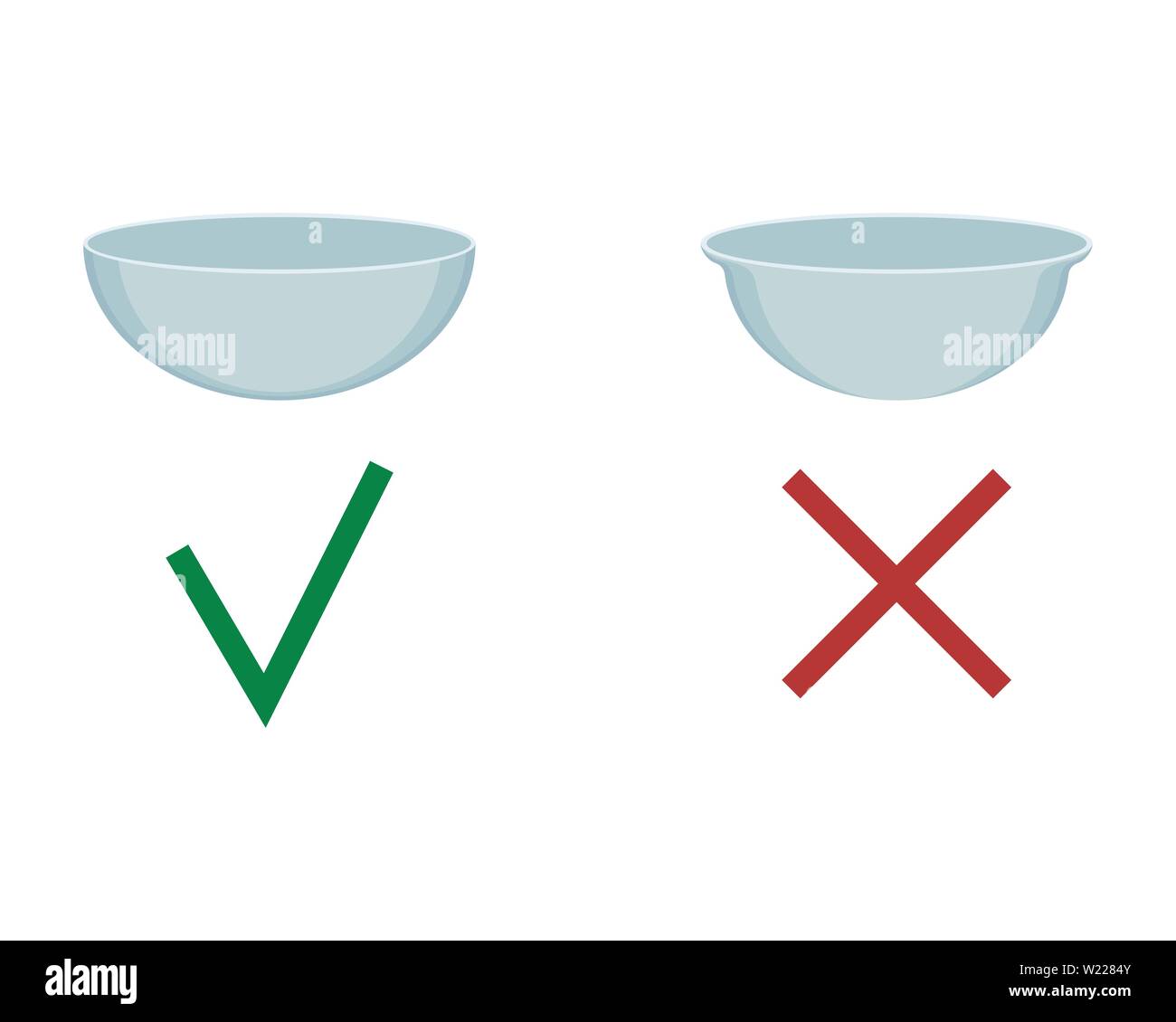 Hydrogel contact lenses for vision correction. Correct and incorrect ...