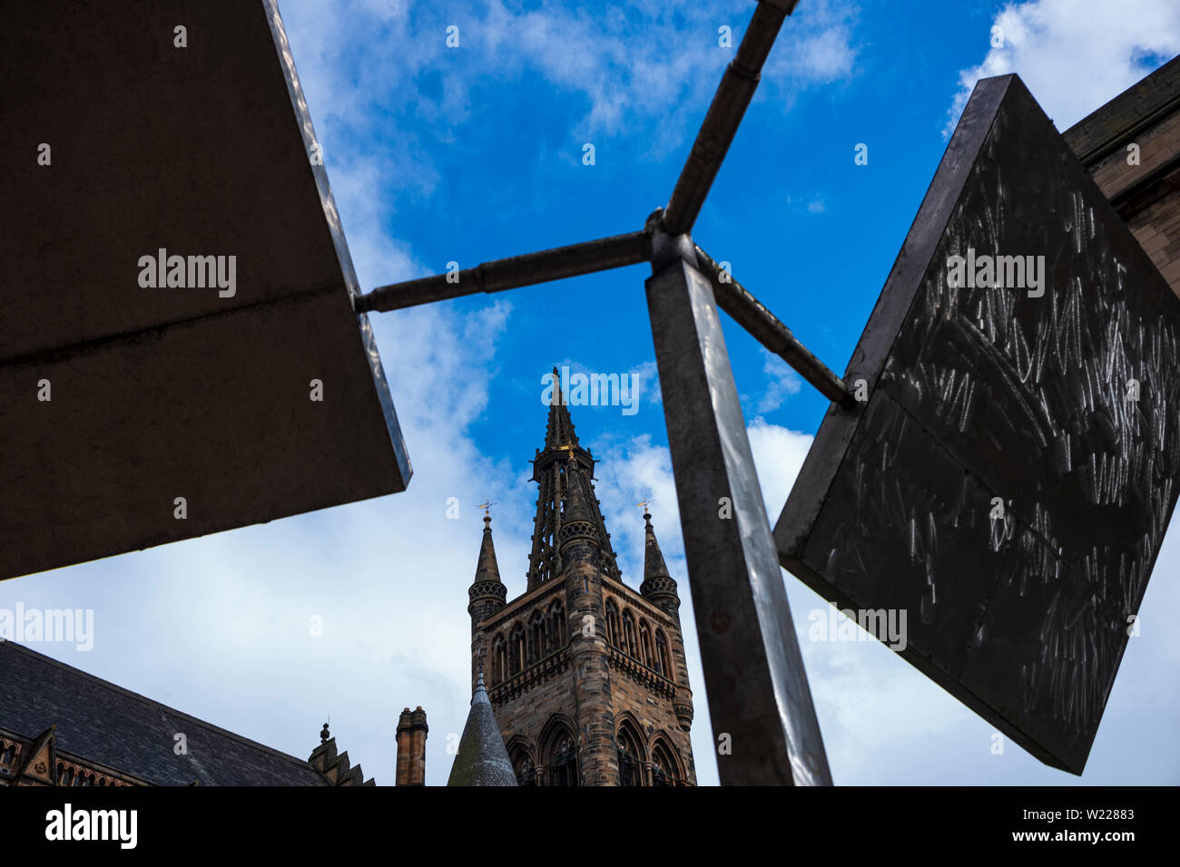 The signature gothic bell tower at Bute Hall at the University of ...