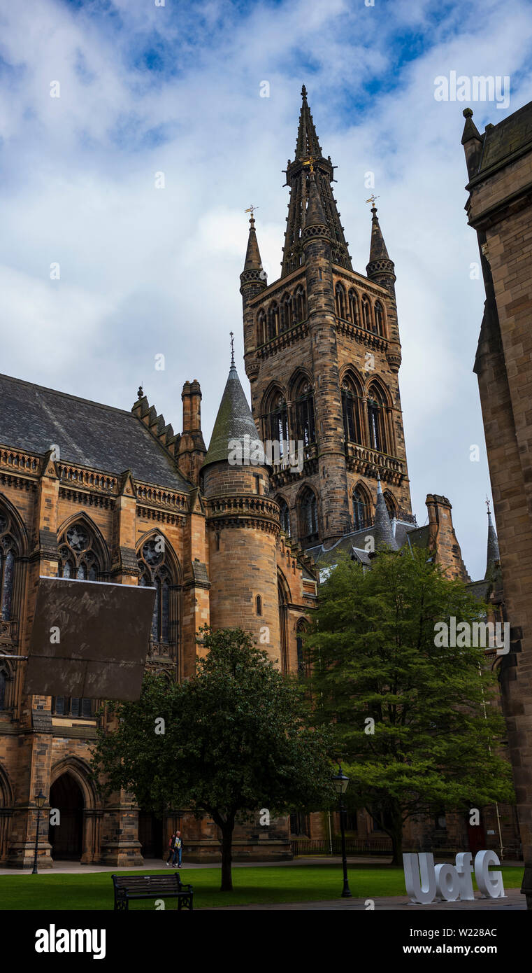 The signature gothic bell tower at Bute Hall at the University of ...
